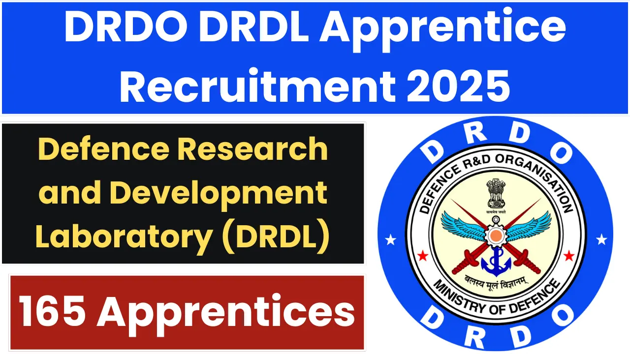 DRDO DRDL Apprentice Recruitment 2025 Notification OUT For 165 Posts ...