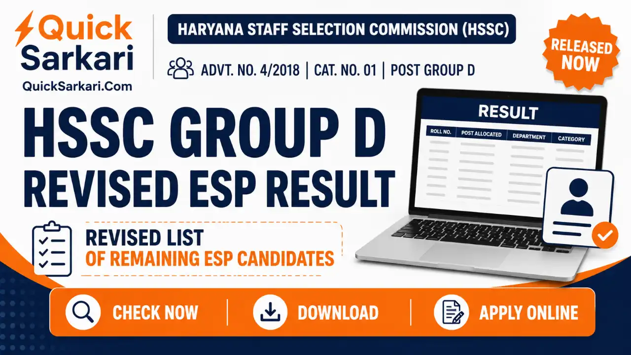 HSSC Group D Additional Result 2026 Out For Advt No. 01/2023, Download ...