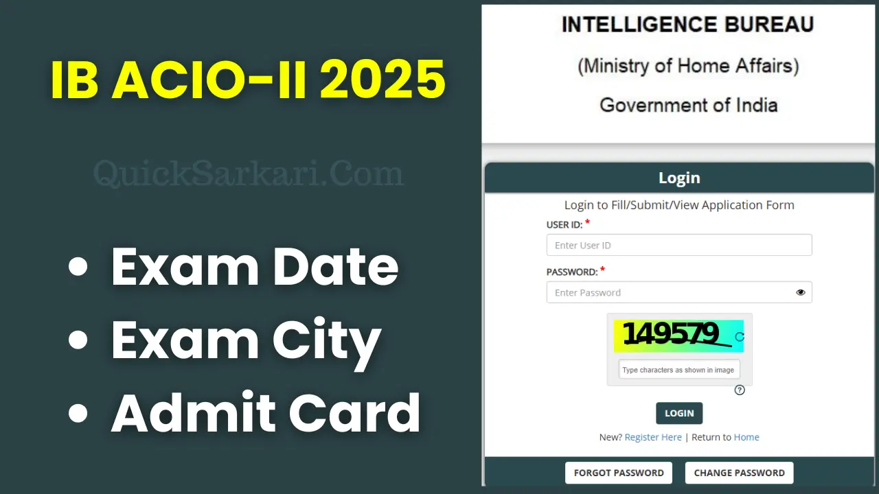 IB ACIO Admit Card 2025 OUT: Exam City Intimation Slip, Date, Download ...