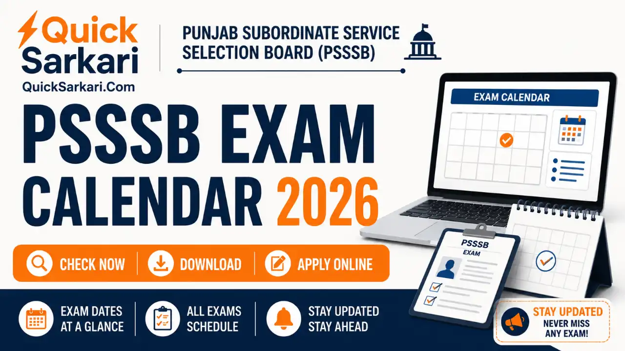 PSSSB Exam Calendar 2026 Released, Check Exam Date Of Various ...