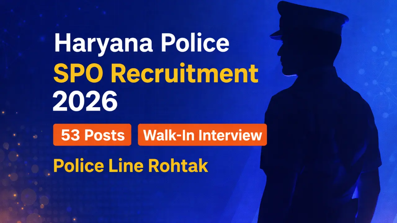 Haryana Police Rohtak SPO Recruitment 2026 – Walk-In For 53 Special ...