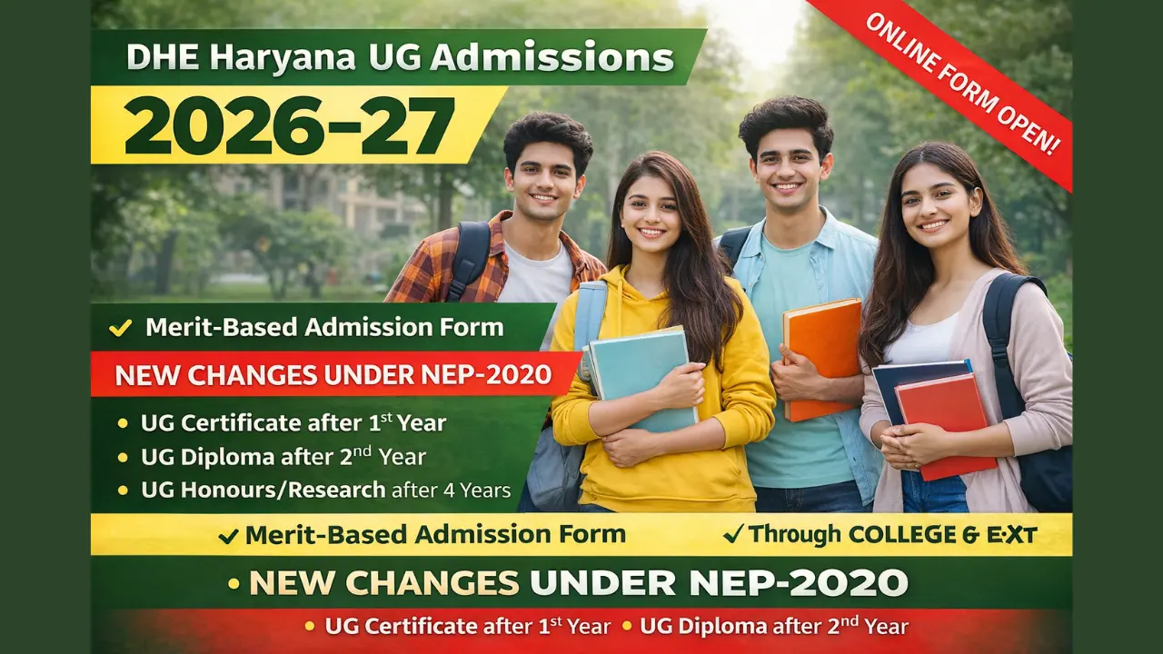 DHE Haryana UG College Admission 2026-27 Notification And Online Form ...
