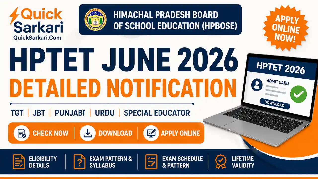 HPTET 2026 Notification Out: Apply Online, Check Exam Schedule ...