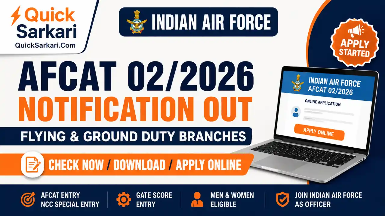 AFCAT 02/2026 Notification Out For Air Force Common Admission Test, 379 ...