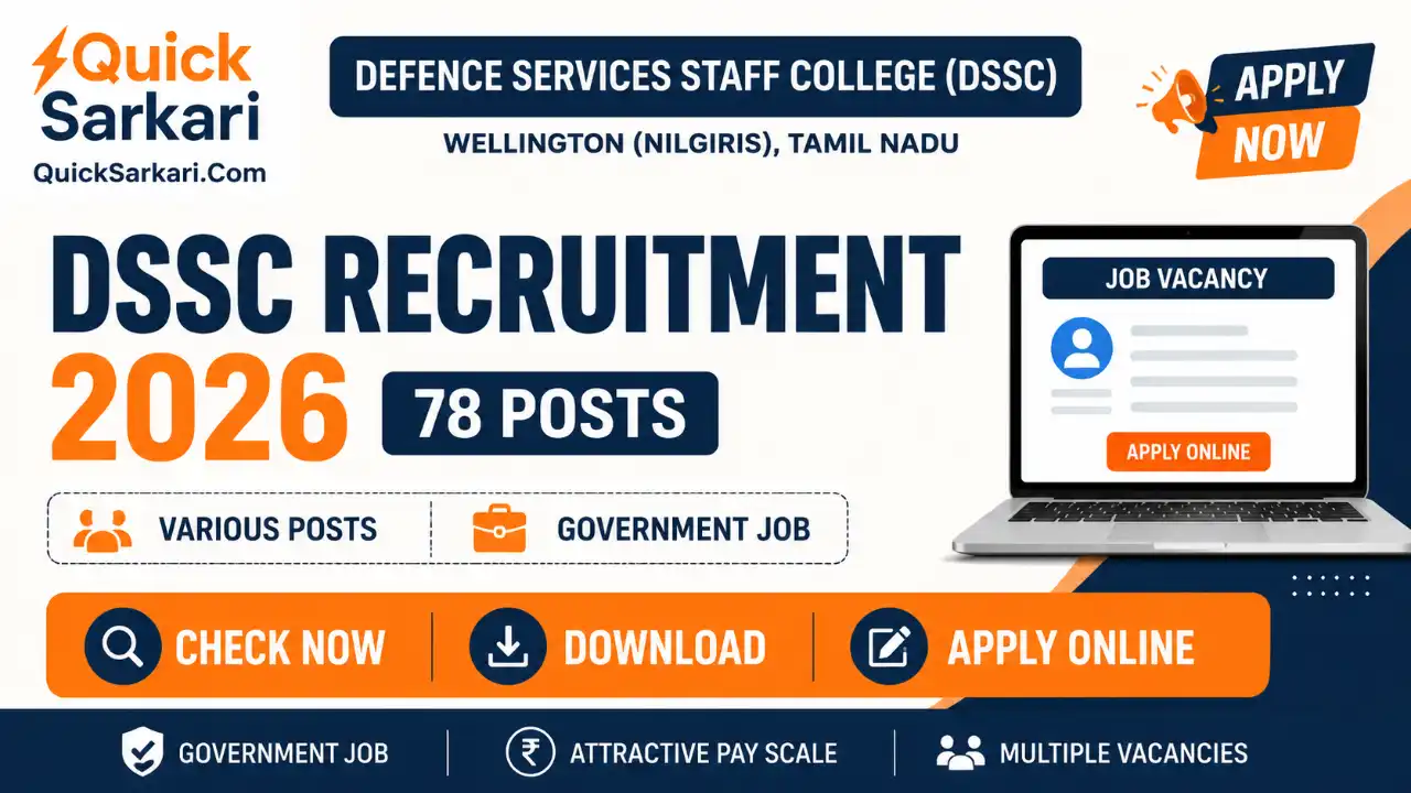 DSSC Recruitment 2026 Notification Out For LDC, MTS, Driver, Steno ...