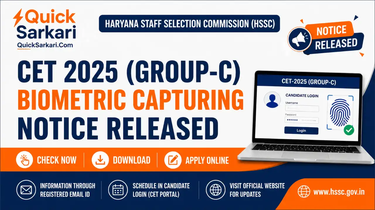 HSSC CET Group C 2025 Biometric Verification 2026: Check Complete ...