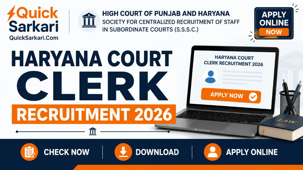 Haryana Court Clerk Recruitment 2026 (1265 Post) Notification OUT ...