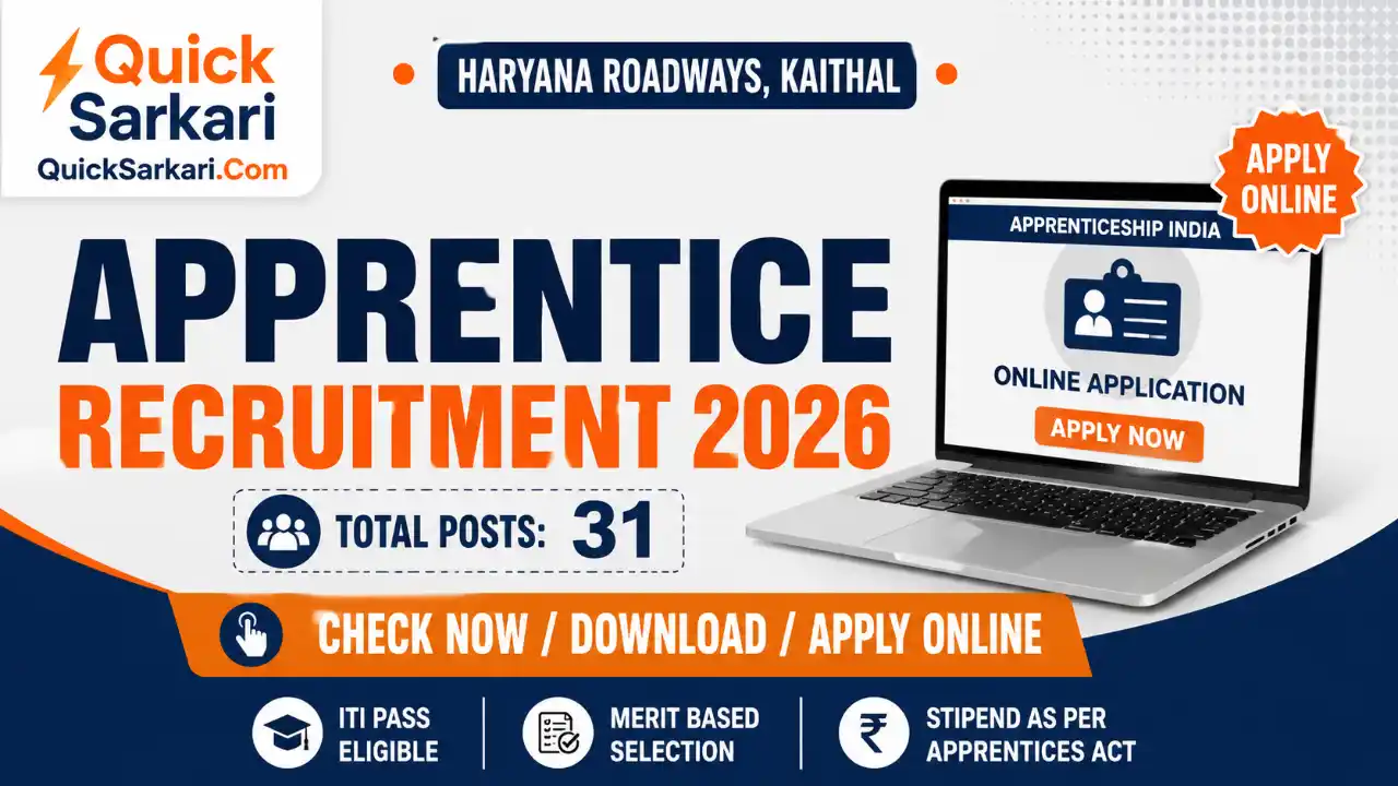 Haryana Roadways Kaithal Apprentice Recruitment 2026: Apply Online For ...