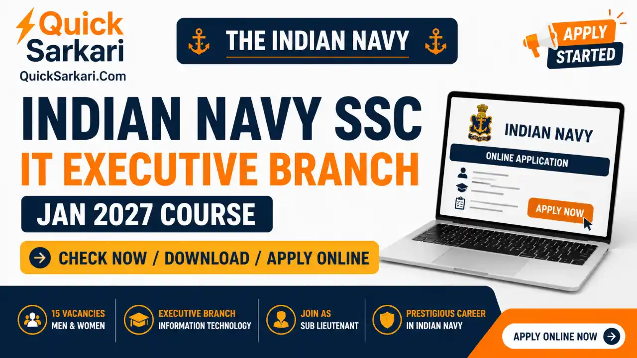 Indian Navy SSC IT Notification 2026 OUT For Executive Branch IT ...