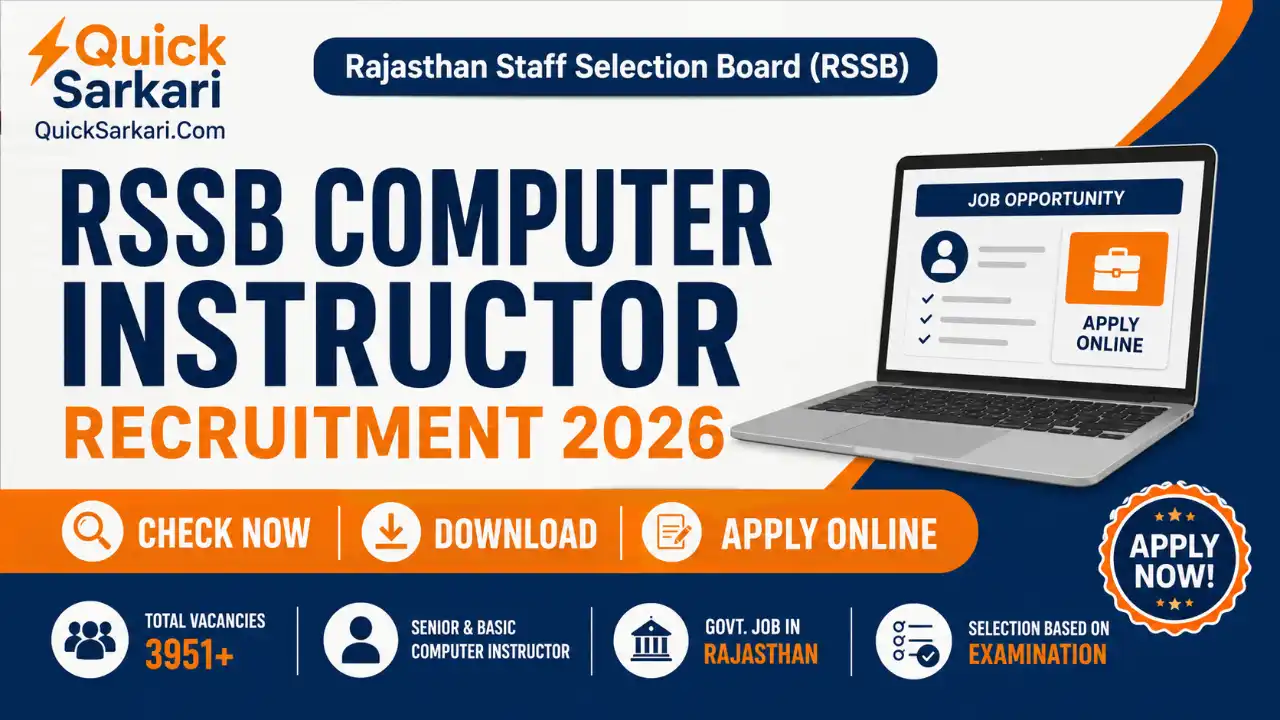 Rajasthan RSSB Computer Instructor Recruitment 2026 Notification Out ...