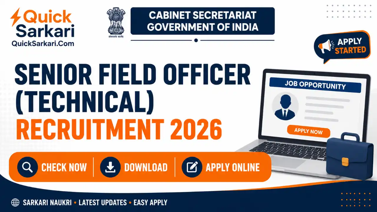 Cabinet Secretariat SFO (Technical) Recruitment 2026 Through GATE ...