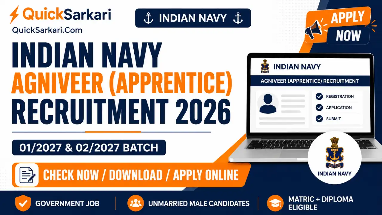 Indian Navy Agniveer (Apprentice) Recruitment 2026 Notification Out For ...
